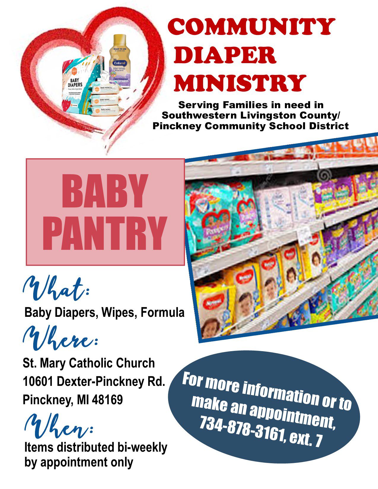 Food Pantry and Community Diaper Ministry – St. Mary Catholic Parish